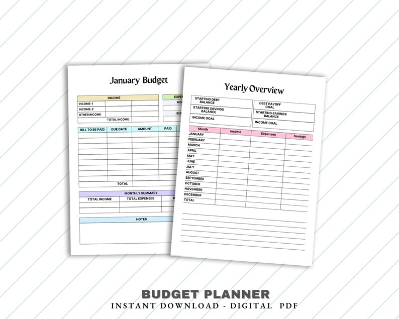 Budget Tracker, Budget Planner Printable, Finance Planner, Printable ...