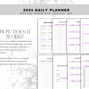 2024 Daily Planner Printable BUNDLE, 2024 Daily Planner Printable, A4 ...