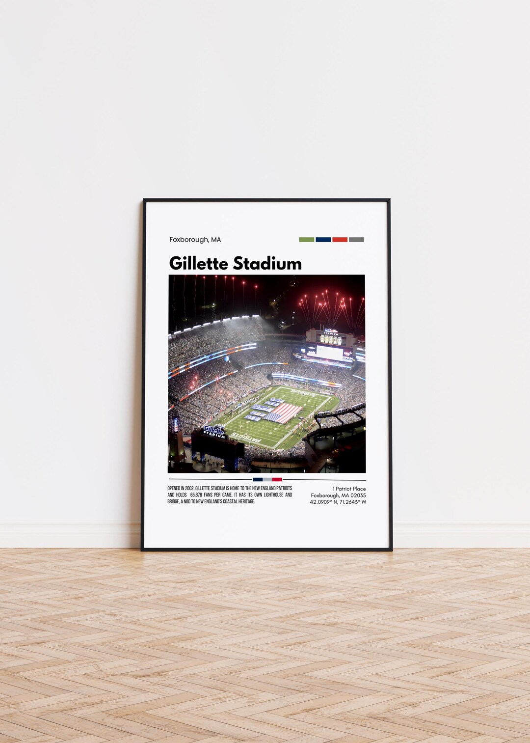 Gillette Stadium Poster | New England Patriots | NFL Football | Sports ...