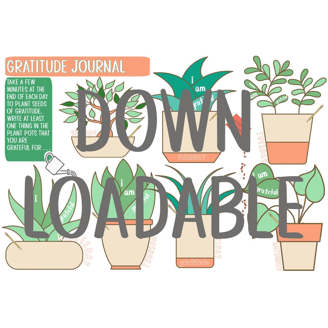 Weekly Gratitude Sheet Downloadable - Etsy