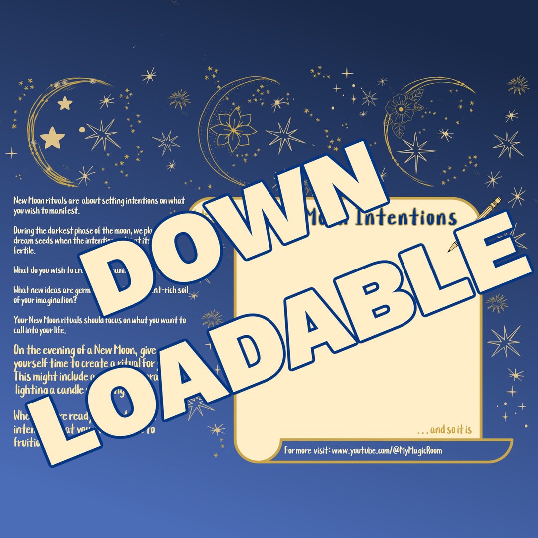 New Moon Intention Setting Sheet Downloadable - Etsy