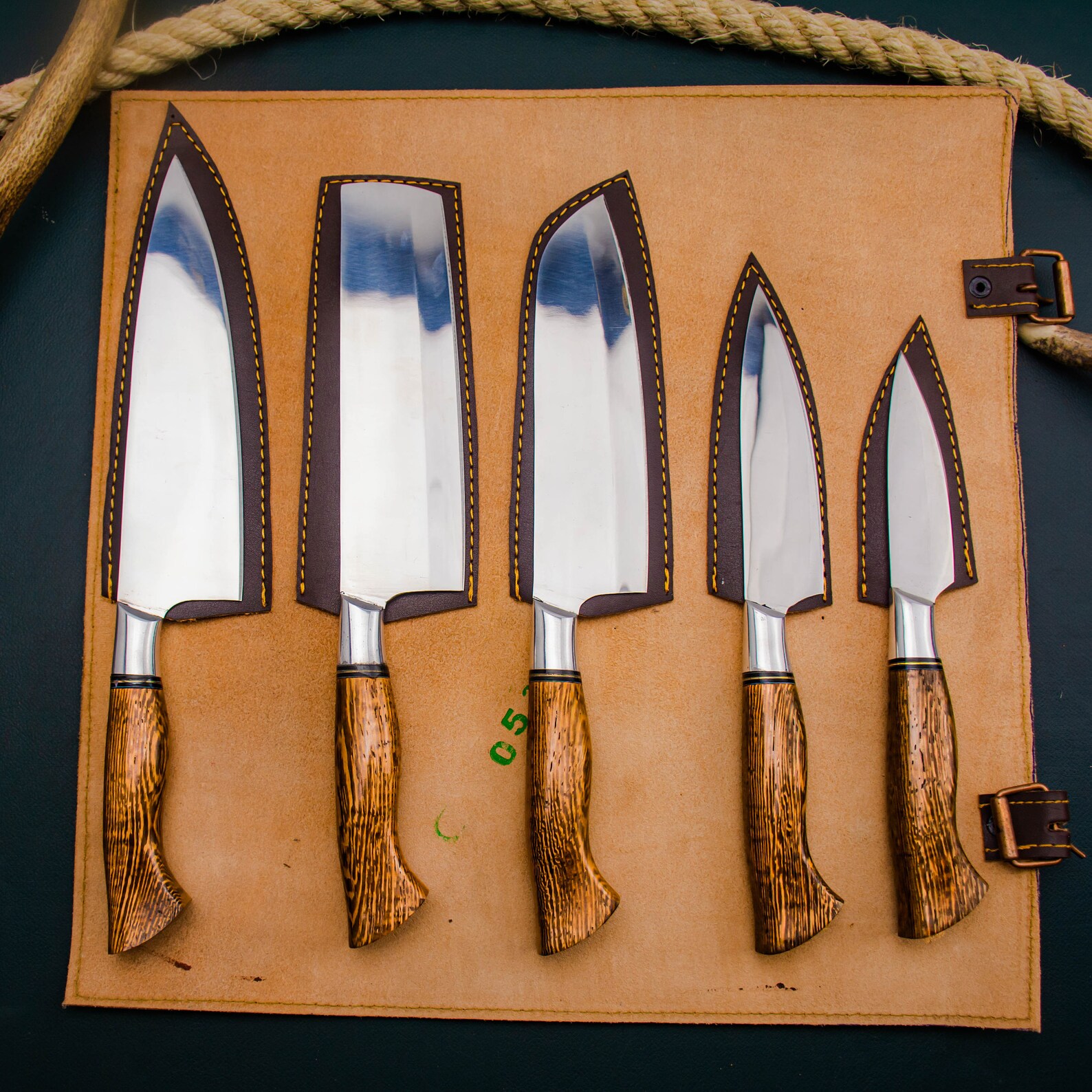 Beautiful Handmade Stainless Chef Set | Chef Knife | Kitchen Knife ...
