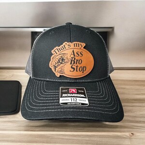 That's My Bass Bro Stop Leather Patch Hat - Etsy