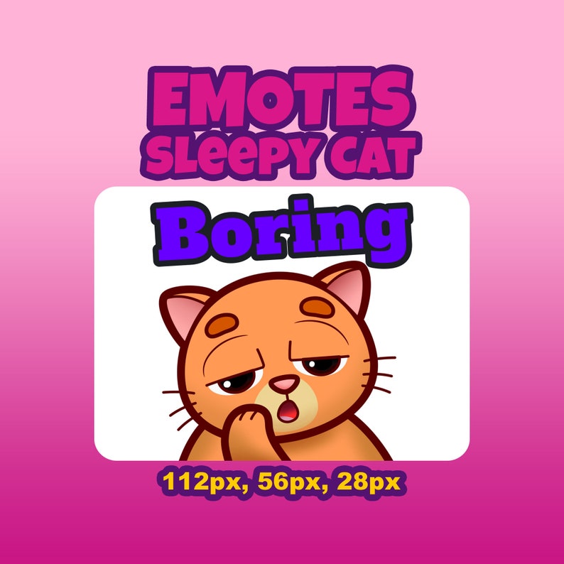 Digital Twitch & Discord Emote - Bored Orange Cat Yawning | Funny Chat ...