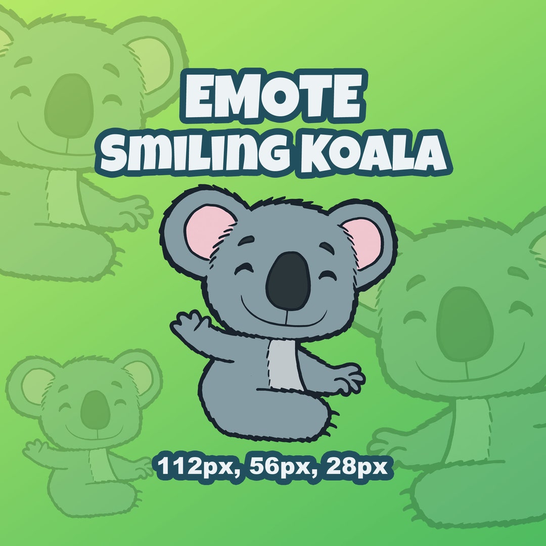 Cute Koala Emote for Twitch, Cheerful Animal Emotes for Discord, Emoji ...