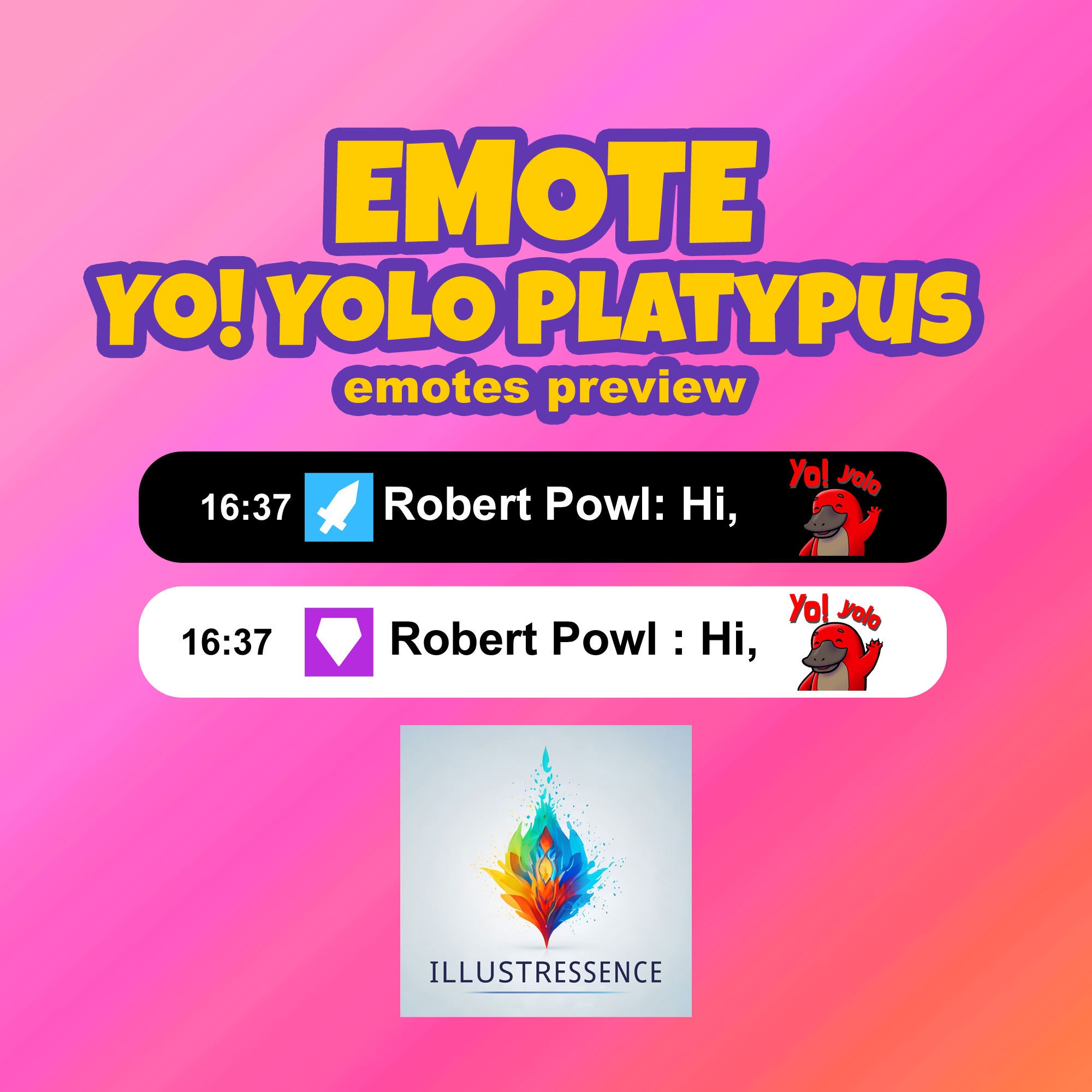 Yo Yolo Platypus Emote PNG for Twitch and Discord High-res Bonus Pack ...