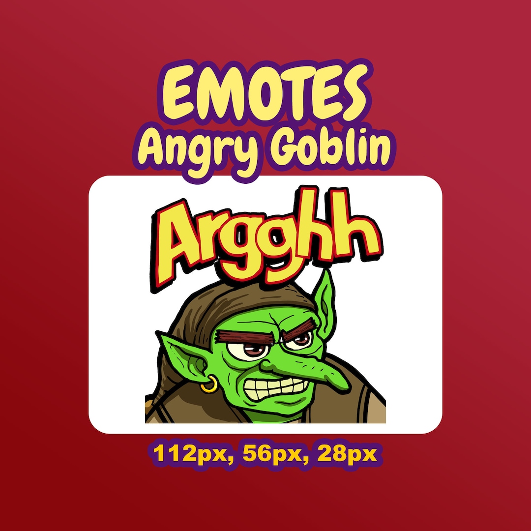 Angry Green Goblin Emote for Discord and Twitch Game's Emoji - Etsy