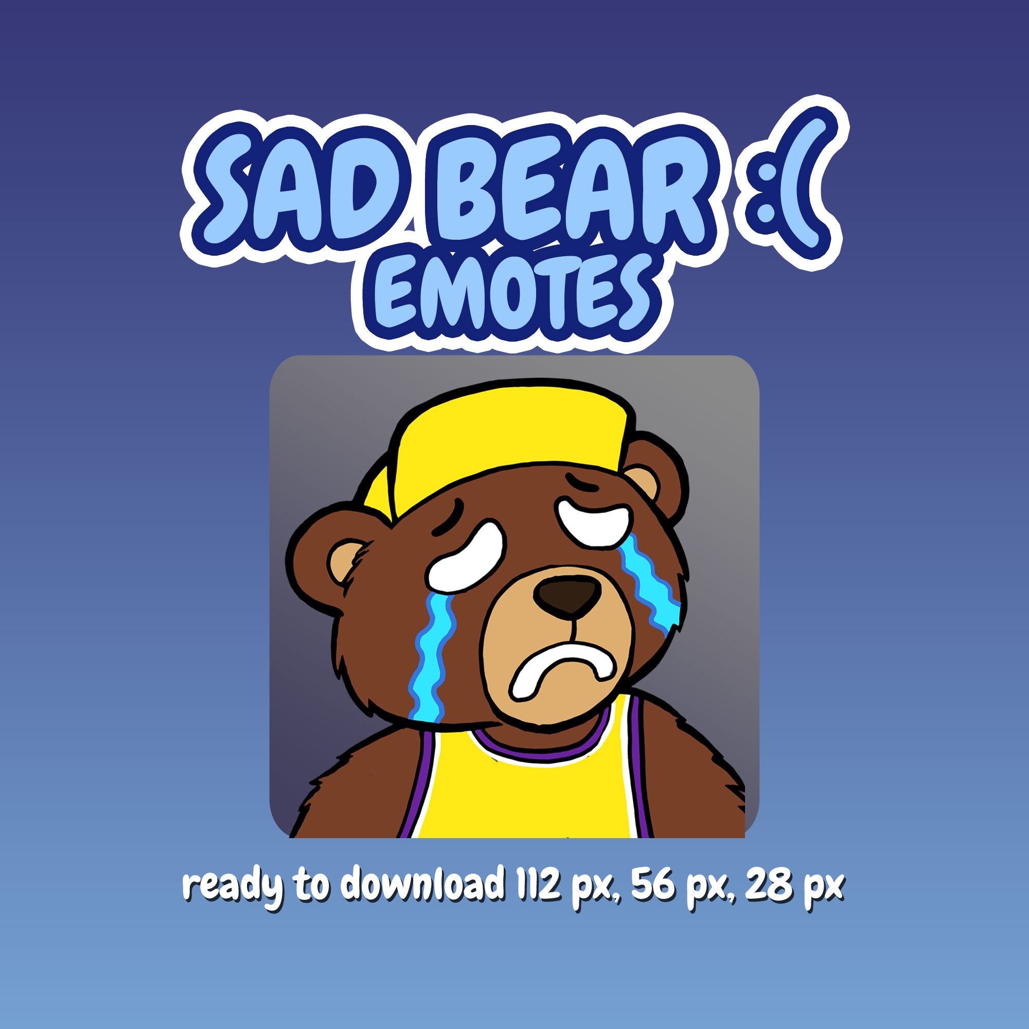 Sad Bear Cry Emote Emoji for Discord and Twitch - Etsy