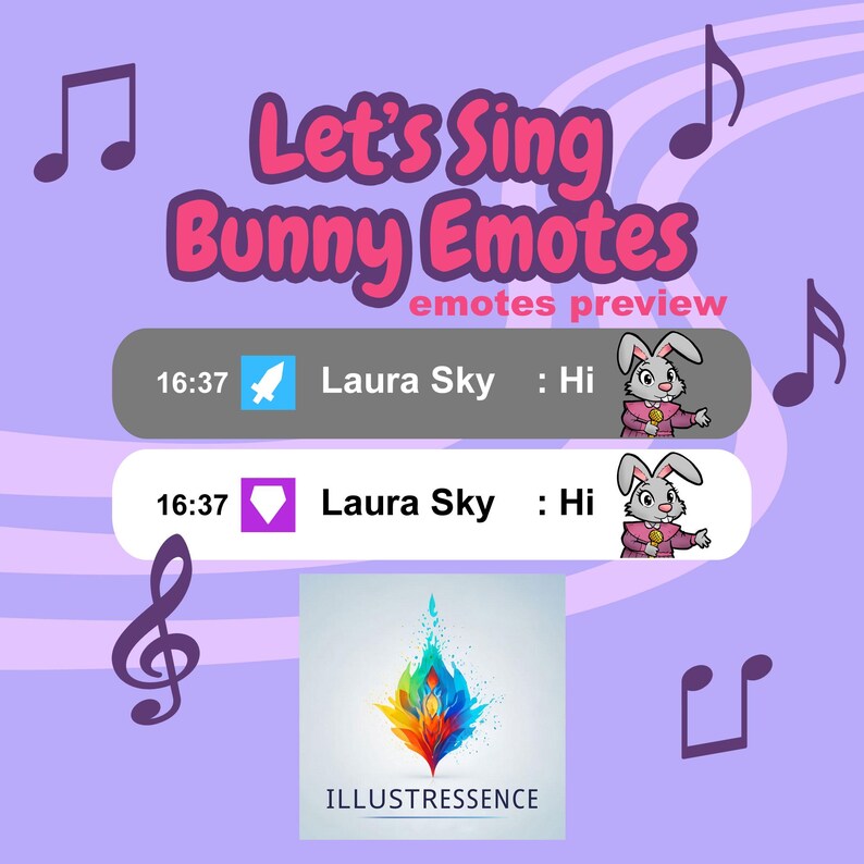 PNG Let's Sing Bunny Karaoke Emotes for Twitch and Discord - Etsy