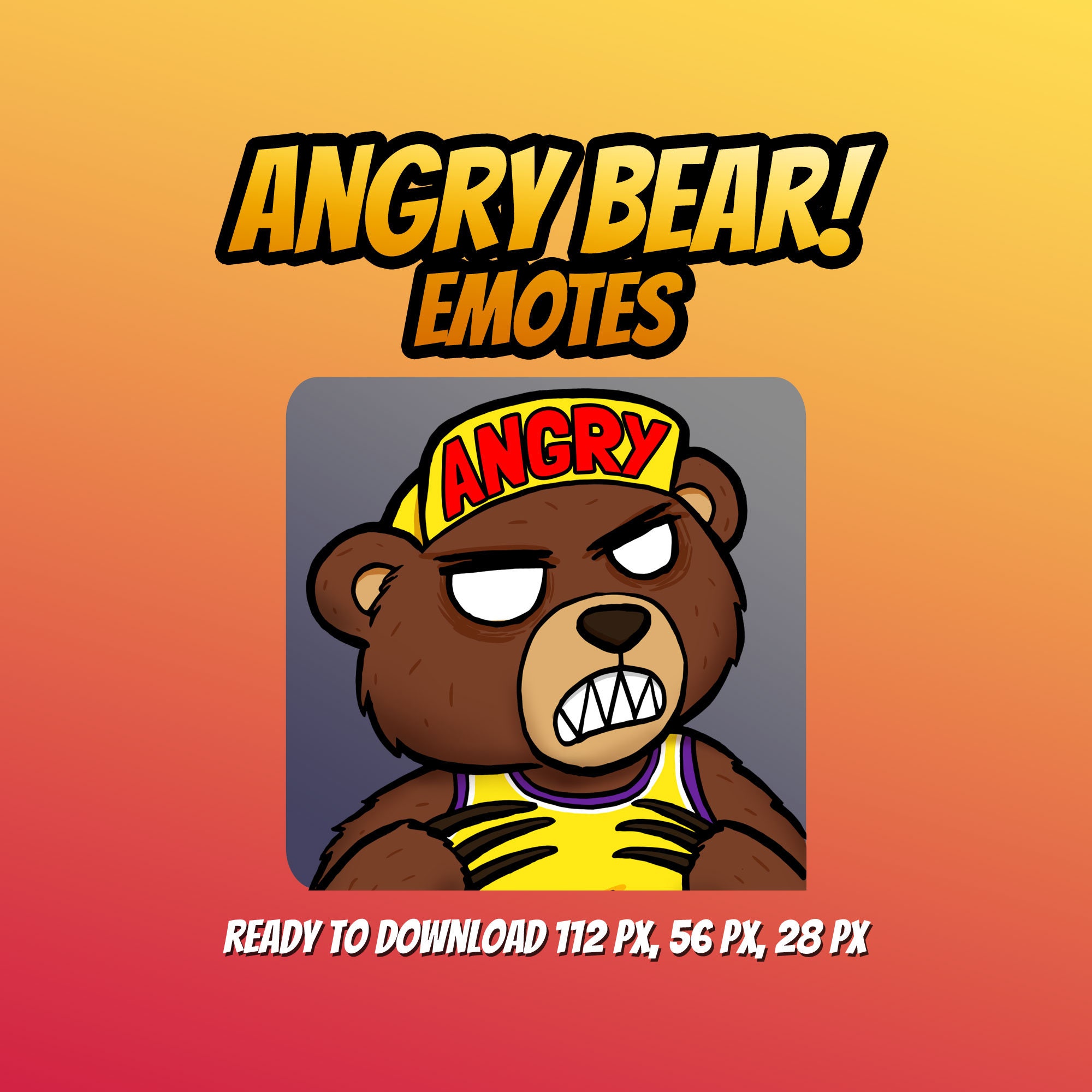 Angry Brown Bear Emote for Discord & Twitch Convo - PNG Downloadble ...