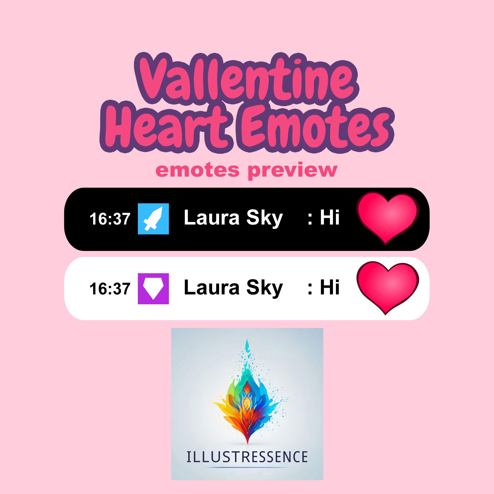 Valentine Heart Emotes for Twitch & Discord - Cute Pink Hearts + BONUS ...