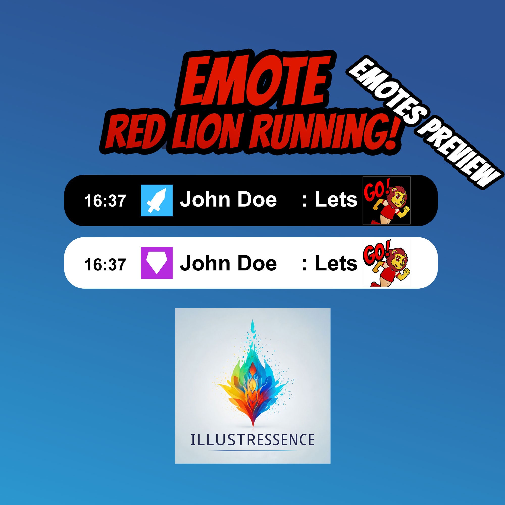 Running Red-maned Lion Cartoon Emotes Let's GO Super Sport Expression ...