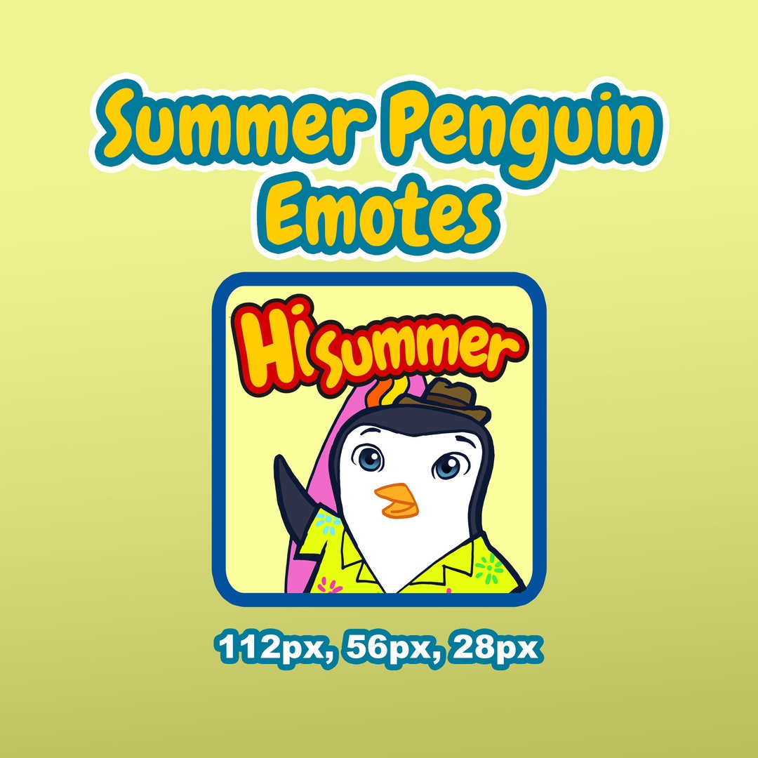 Summer Vibe Penguin Emoji Emotes for Twitch & Discord | Hawaiian ...