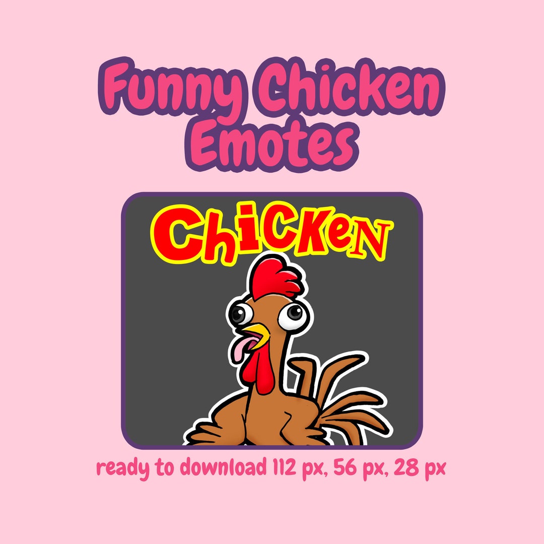 Funny Chicken Emote for Discord and Twitch | Bonus Hi-res 1200 Px Image ...