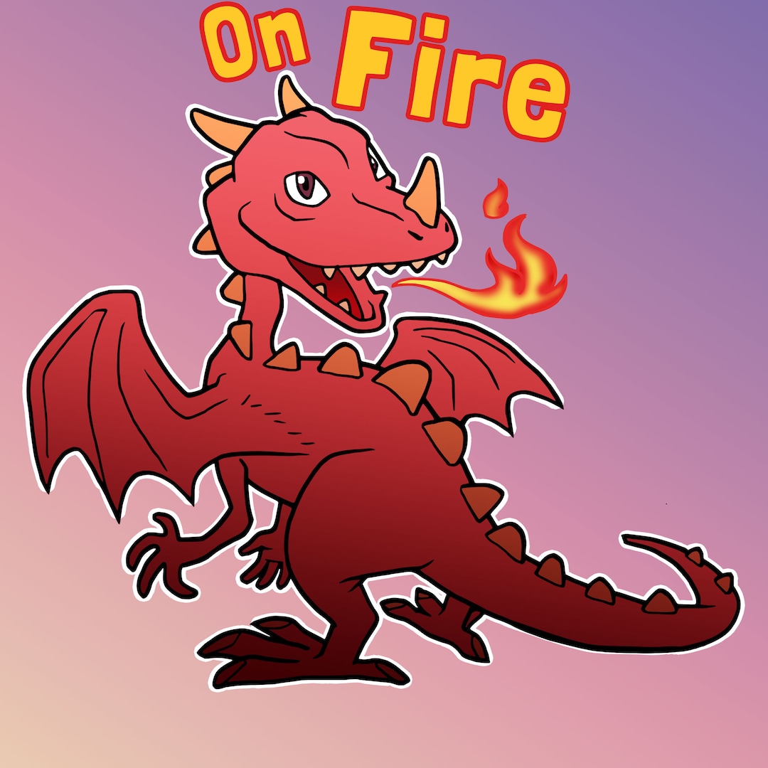 Dragon Emote on Fire Emoji for Twitch and Discord - Etsy