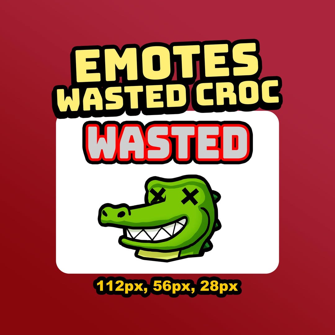 Wasted Croc Emote | Funny Cartoon Crocodile Emoji for Twitch & Discord ...