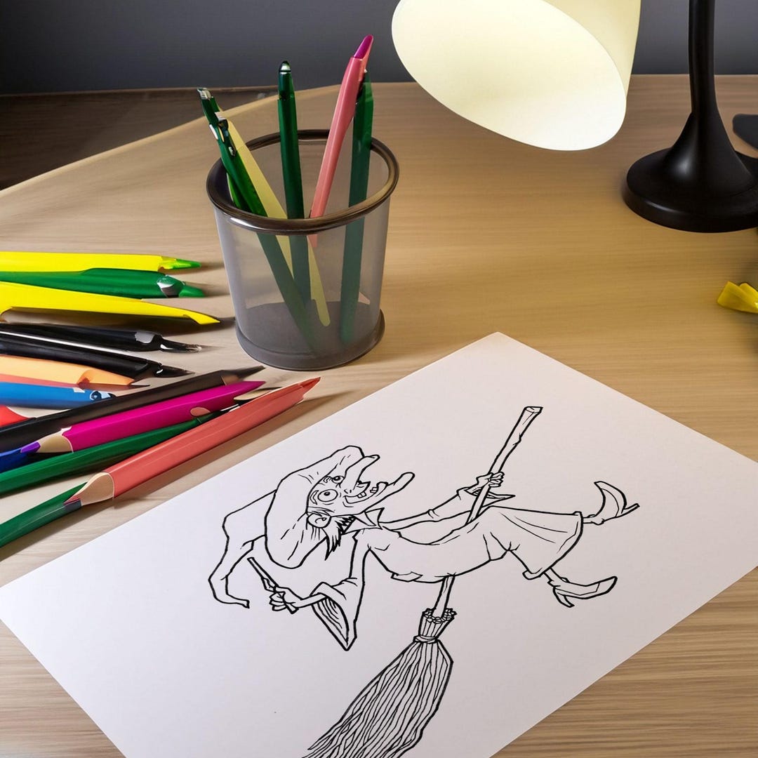 Halloween Coloring Pages Template - Pumpkin Monster, Witch & Vampire ...