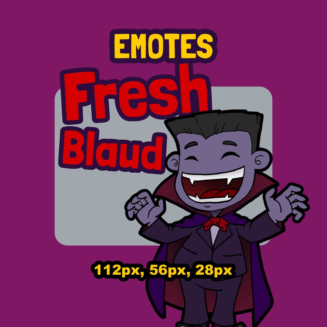 Fresh Blaud Vampire Emote Cute Cartoon Laughter for Discord and Twitch ...