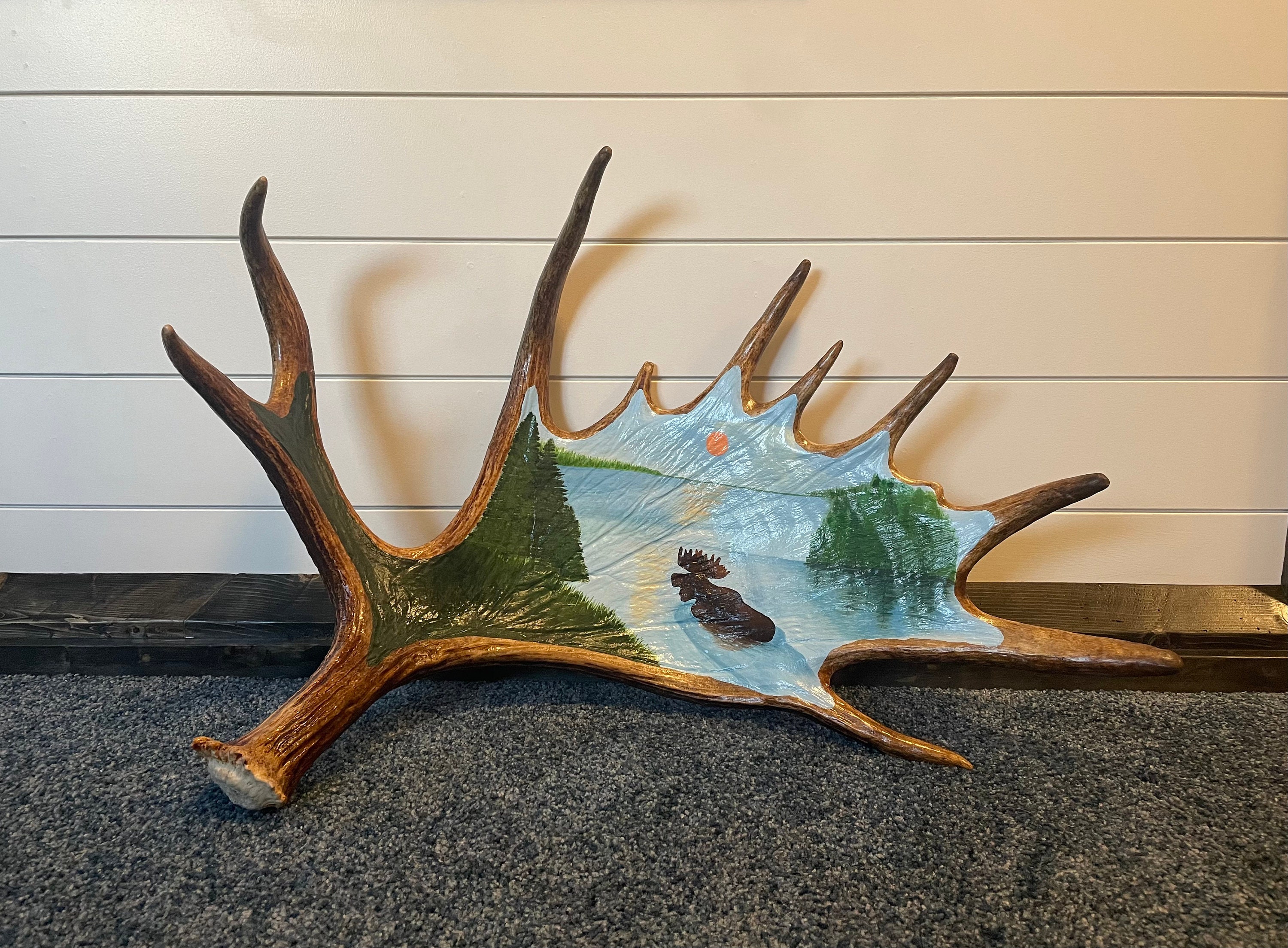 Alaska Moose Antler Painting - Etsy