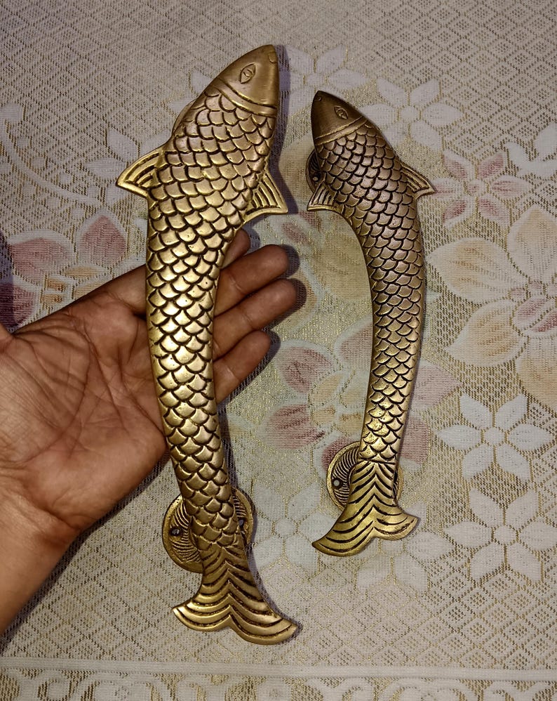 Trout Fish Door Decorative Handle | Brass Nautical Themed Curved Fish ...