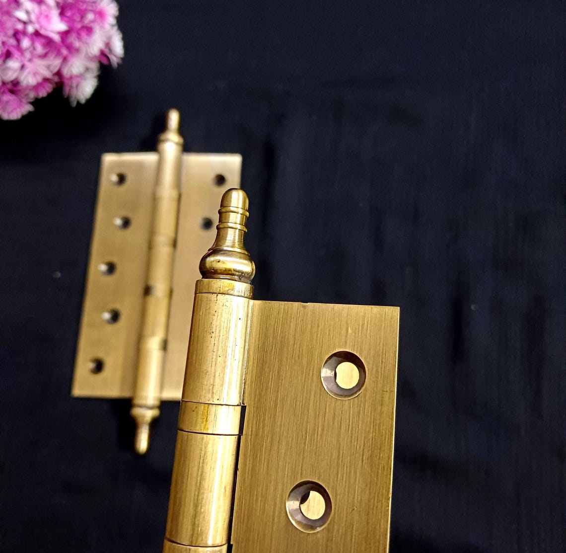 Lacquered Brass Wooden Door Hinges Set of 02 Pieces 7.0'' Inches Crown ...