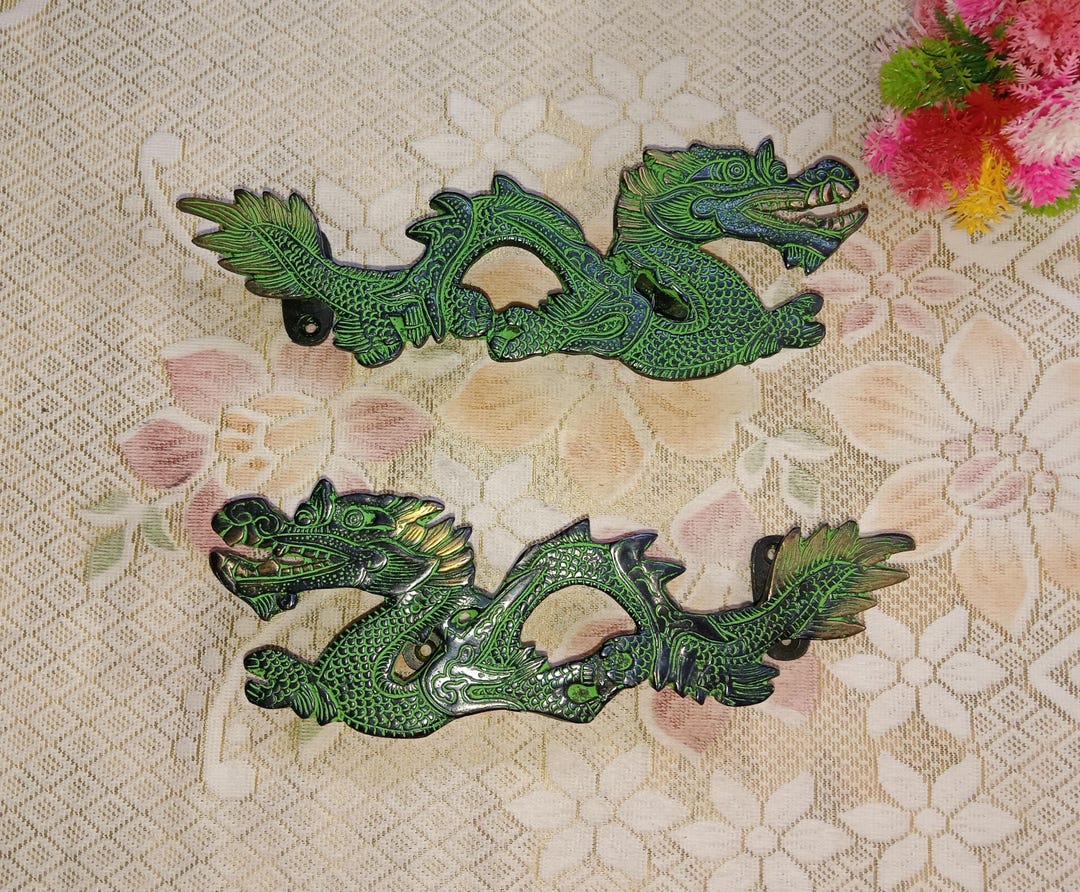 Chinese Dragon Themed Home Door Handle Pair | Brass Samurai Dragon ...