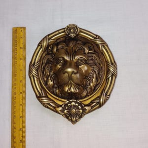 Brass Lion Head Door Knocker | Vintage Style Door Bell - Etsy