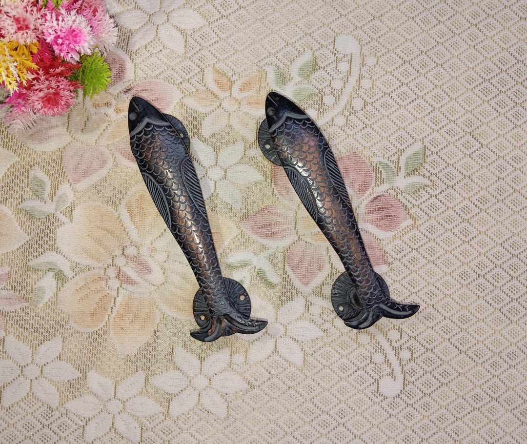 Brass Tuna Fish Door Pull Handles: Nautical Home Decor - Etsy Canada