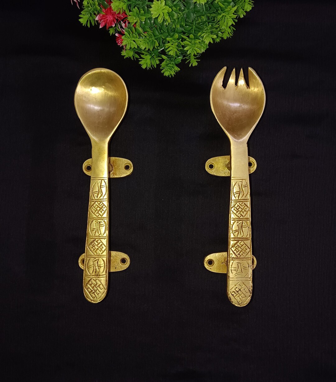 Spoon and Fork Design Door Handle | Brass Kitchen Utensils Themed ...