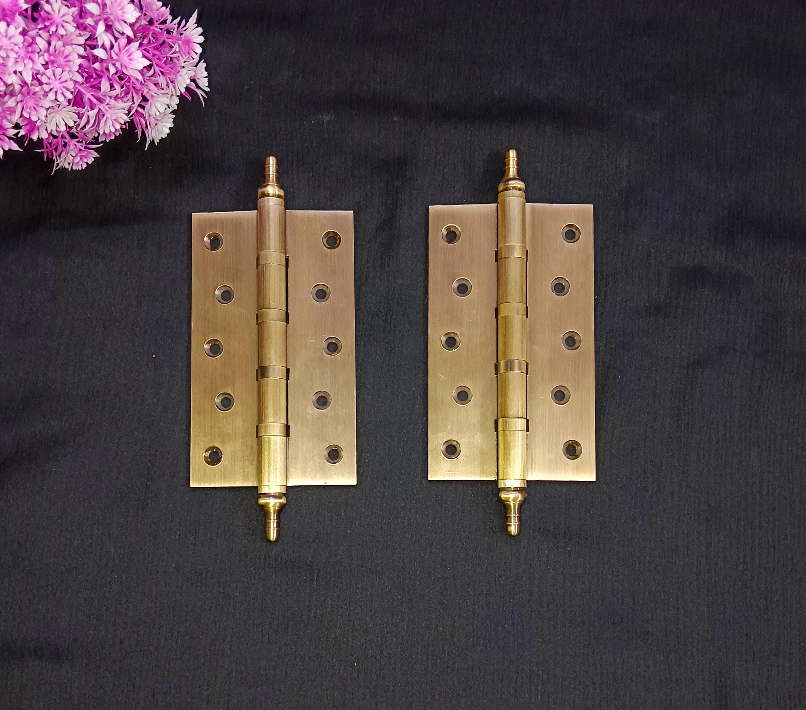 Lacquered Brass Wooden Door Hinges Set of 02 Pieces 7.0'' Inches Crown ...
