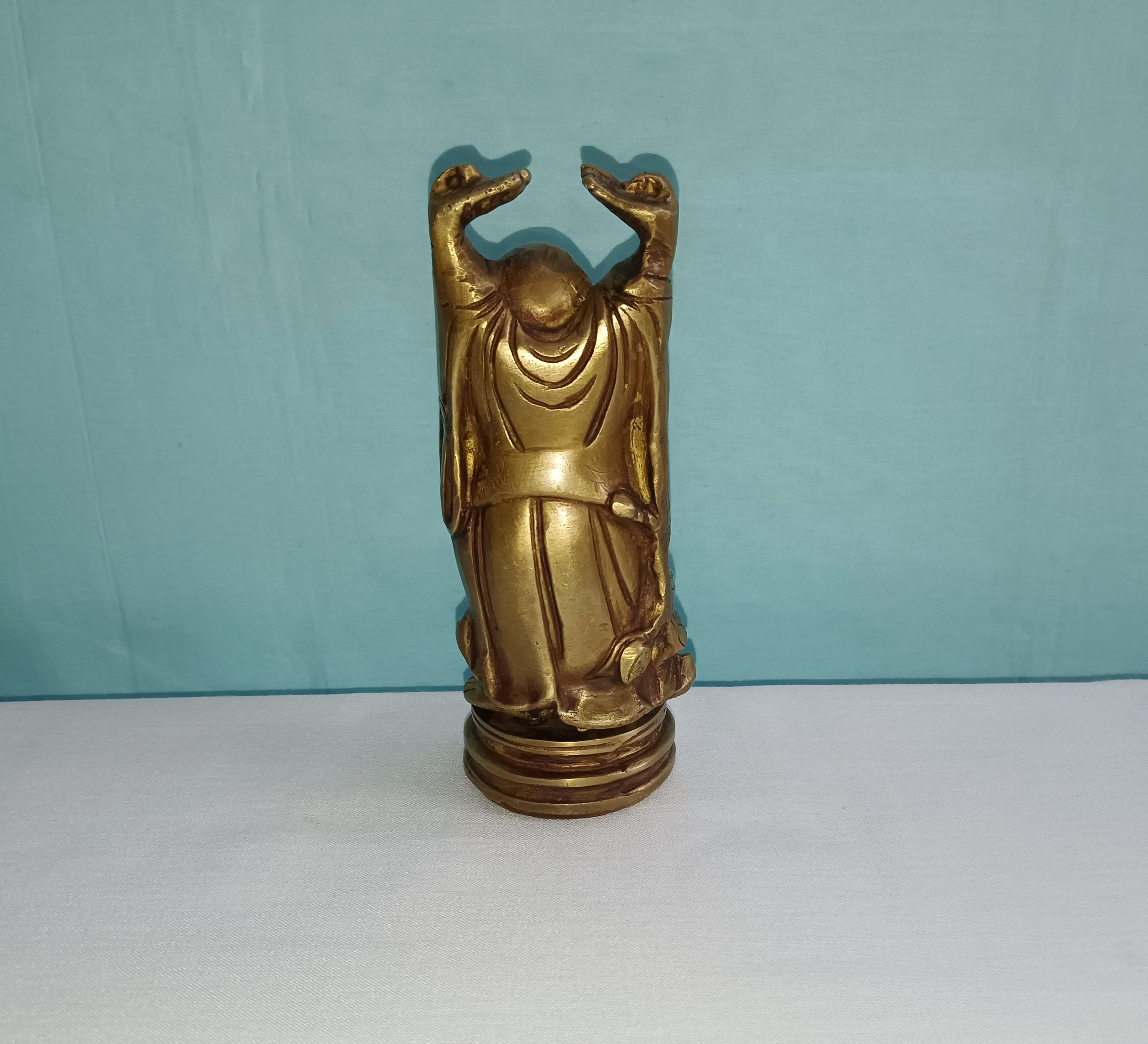 Brass Dancing Chinese Fat Man Statue | Brass Yoga Performing Uncle With ...