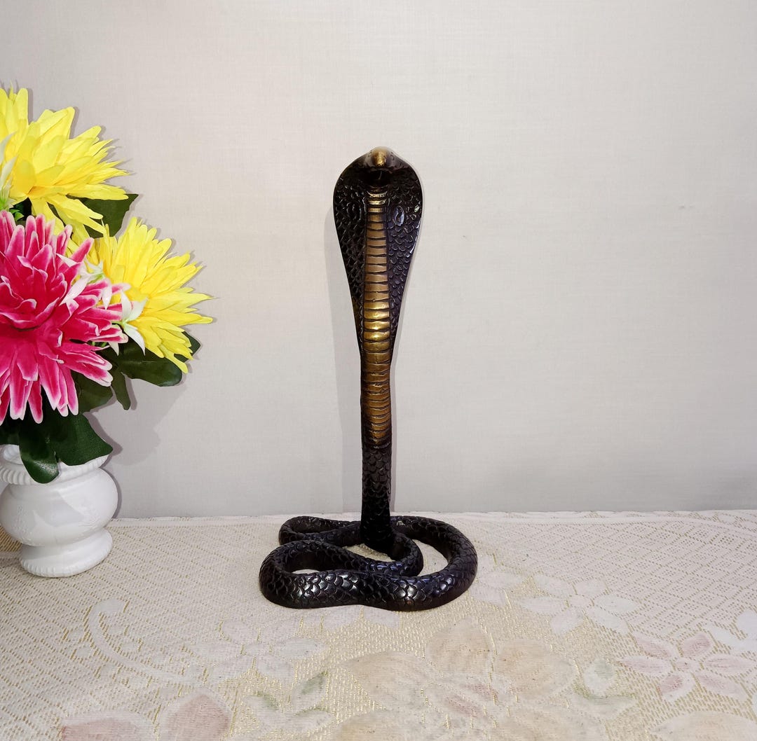 Cobra Snake Table Statue Decor | Brass Serpent Sculpture Office Desk ...