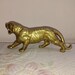 Siberian Tiger Sculpture Table Decor | Brass Roaring Wild Cat Statue ...