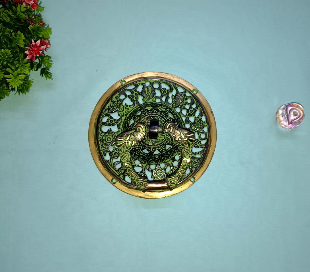 Brass Wall Mounting Floral Showpiece OR Door Hanging Round Shape ...