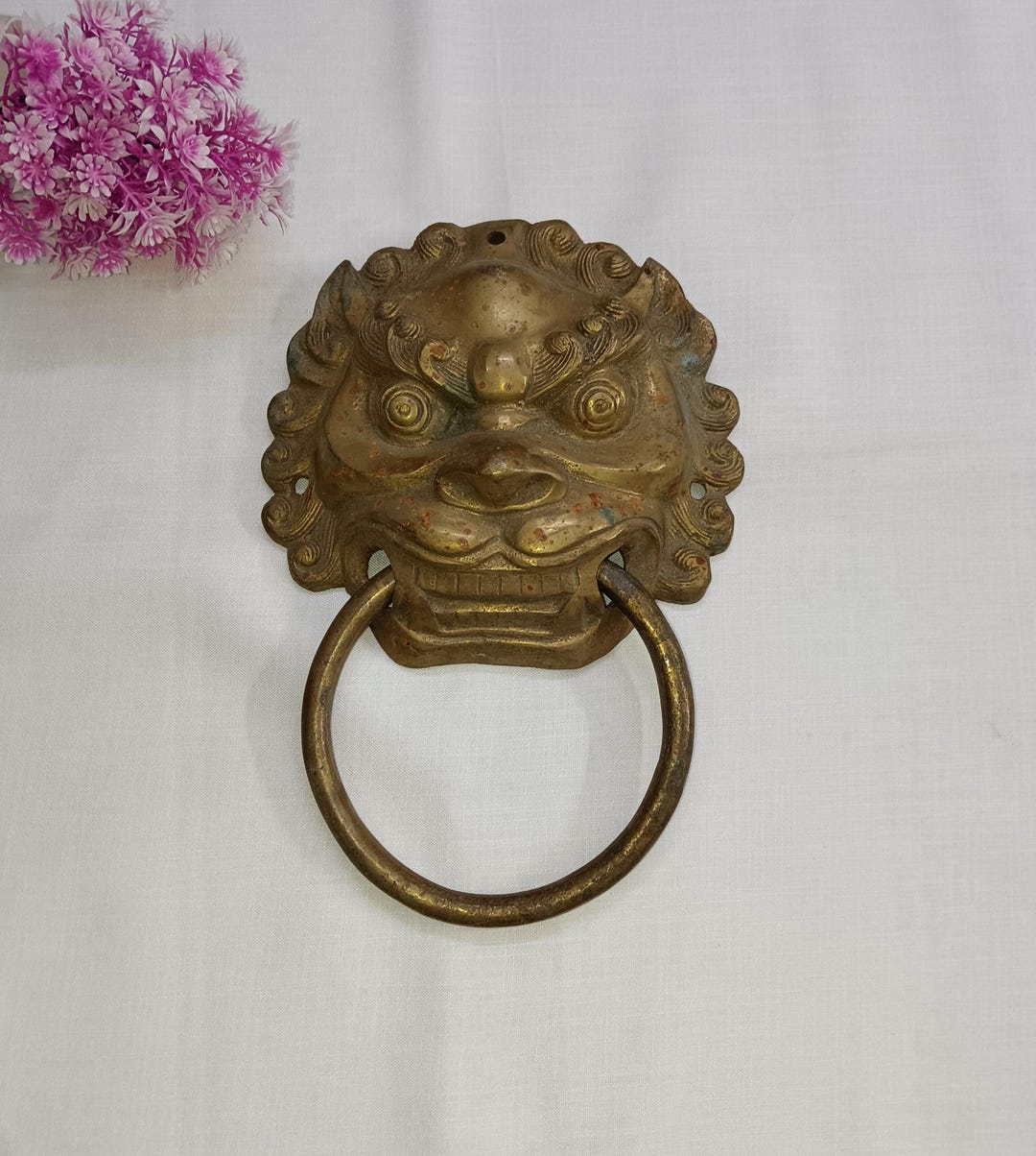 Vintage Ghost Face Themed Door Knocker Brass Scary Devil Design Log ...