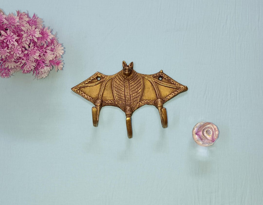 Brass Wall Hanging Flying Bat Shape Hook or Key Holder - Etsy