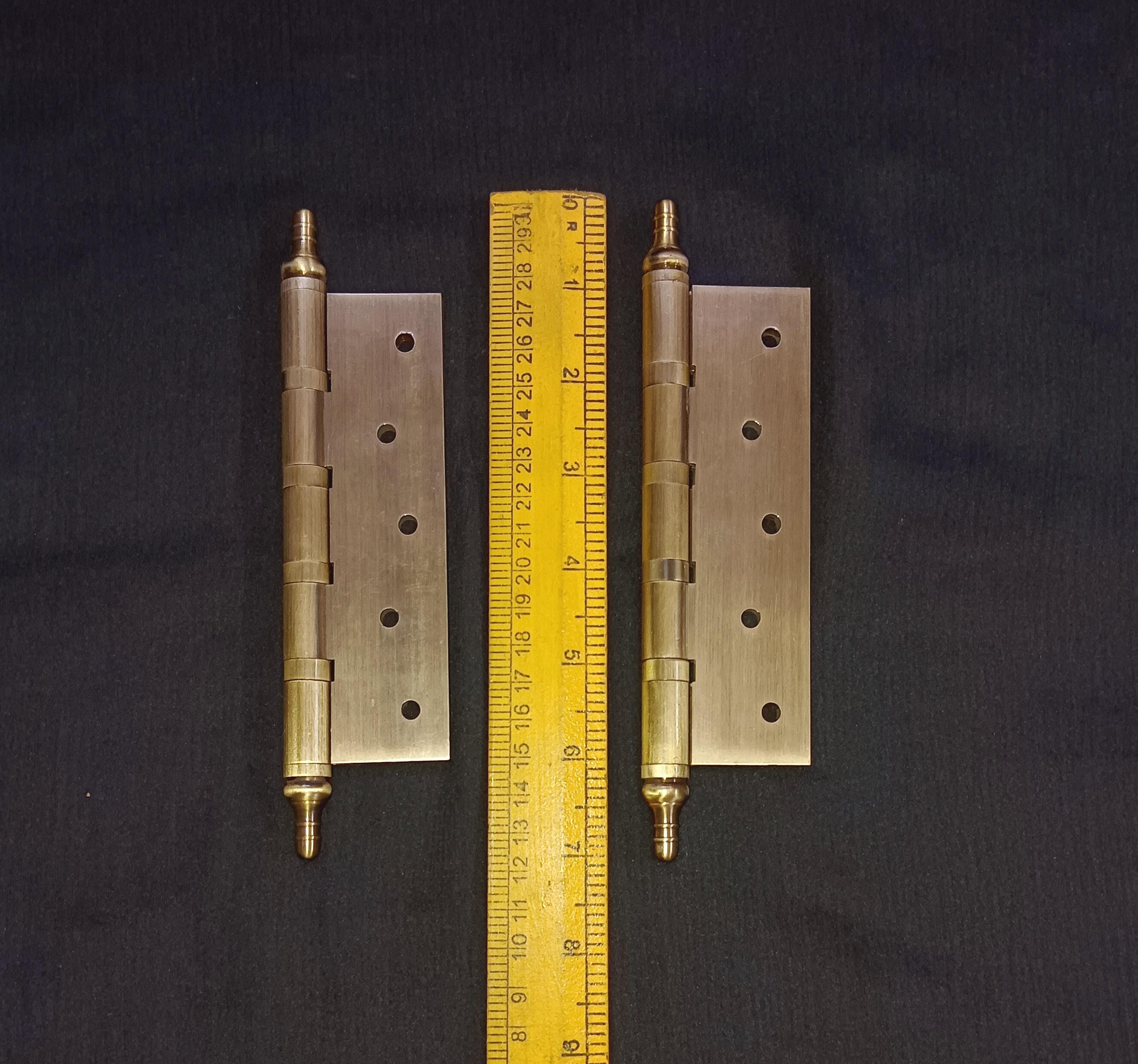 Lacquered Brass Wooden Door Hinges Set of 02 Pieces 7.0'' Inches Crown ...