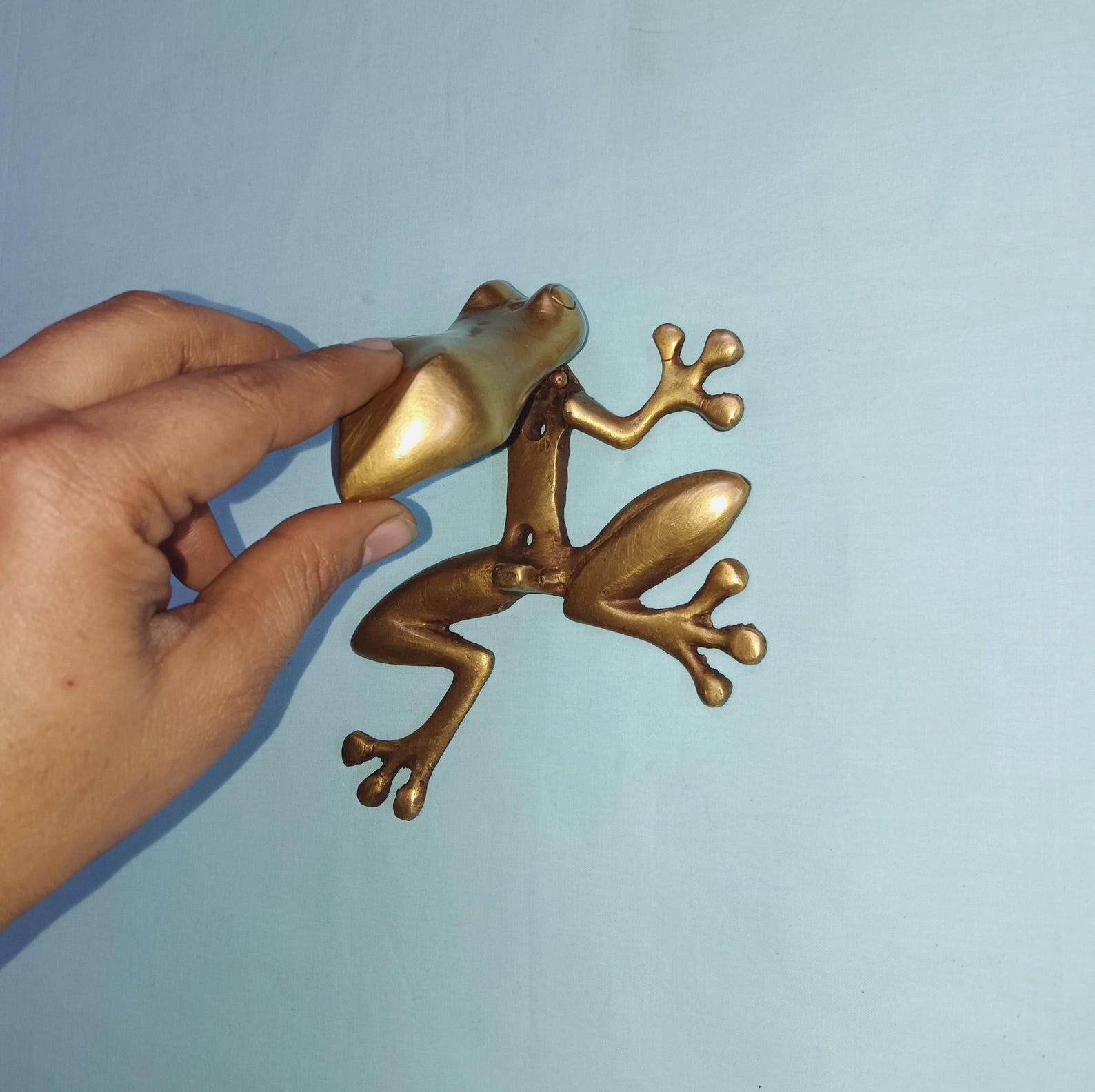 Brass Climbing Frog Doorbell: Toad Shape Door Knocker - Etsy
