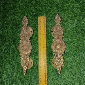 Sunflower Engraved Door Pull Set | Brass Blooming Floral Modern Door ...