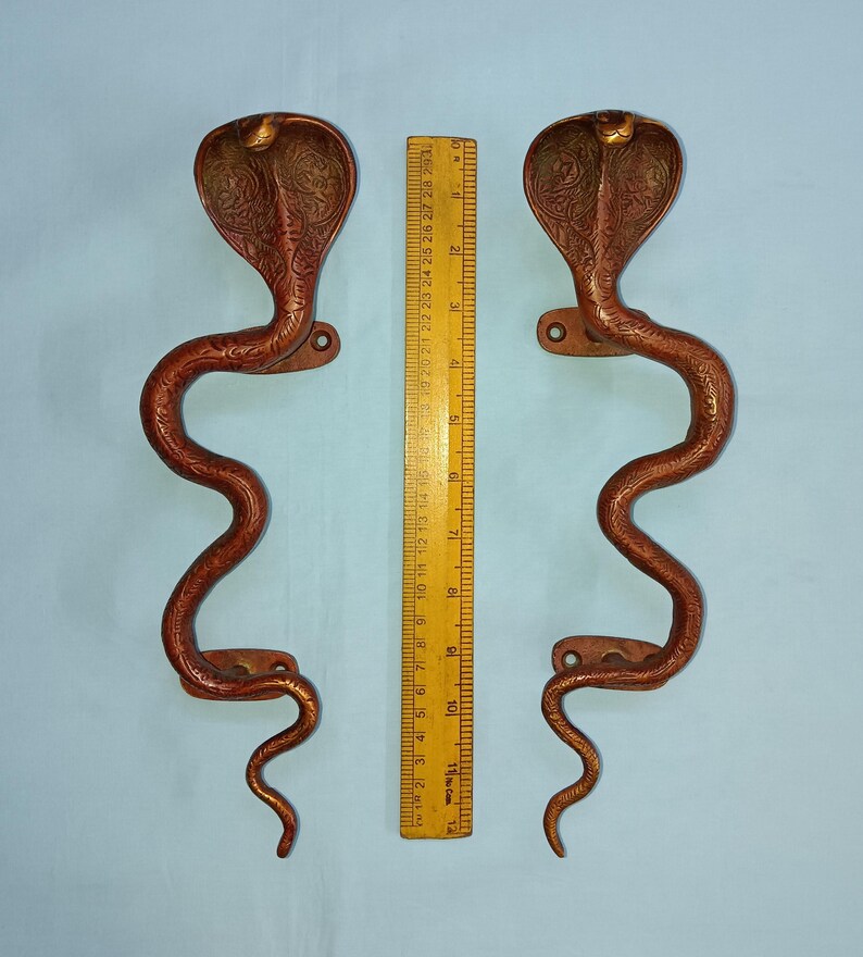 Brass Cobra Snake Door Handle - Python Design Door Pull - Etsy