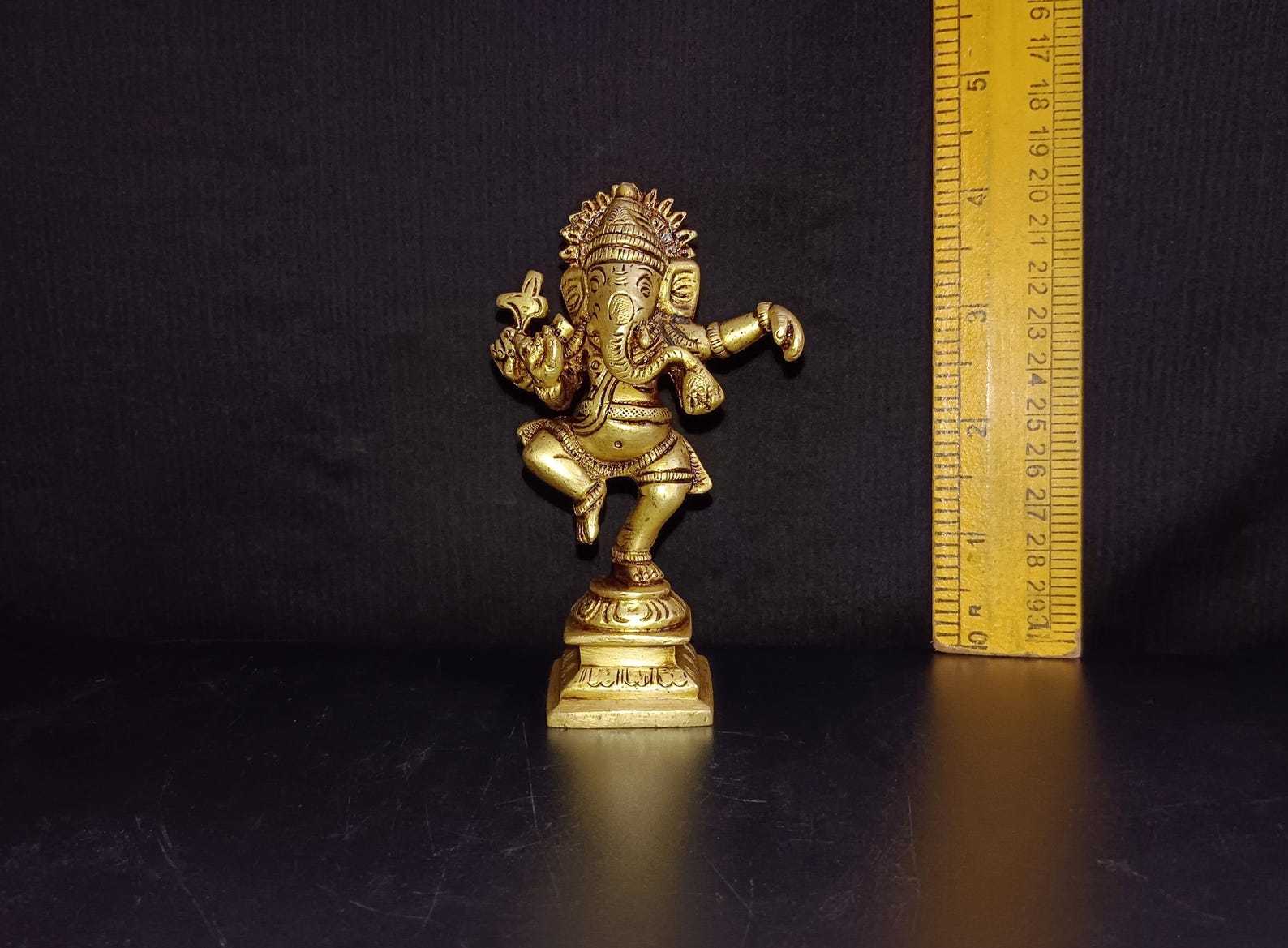 Brass Dancing Ganesha Statue With Crown | Weight 300 Grams - Etsy