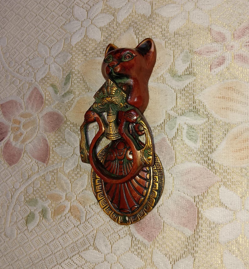 Bobcat Design Main Doorbell | Brass Animal Themed Bedroom Door Knocker ...