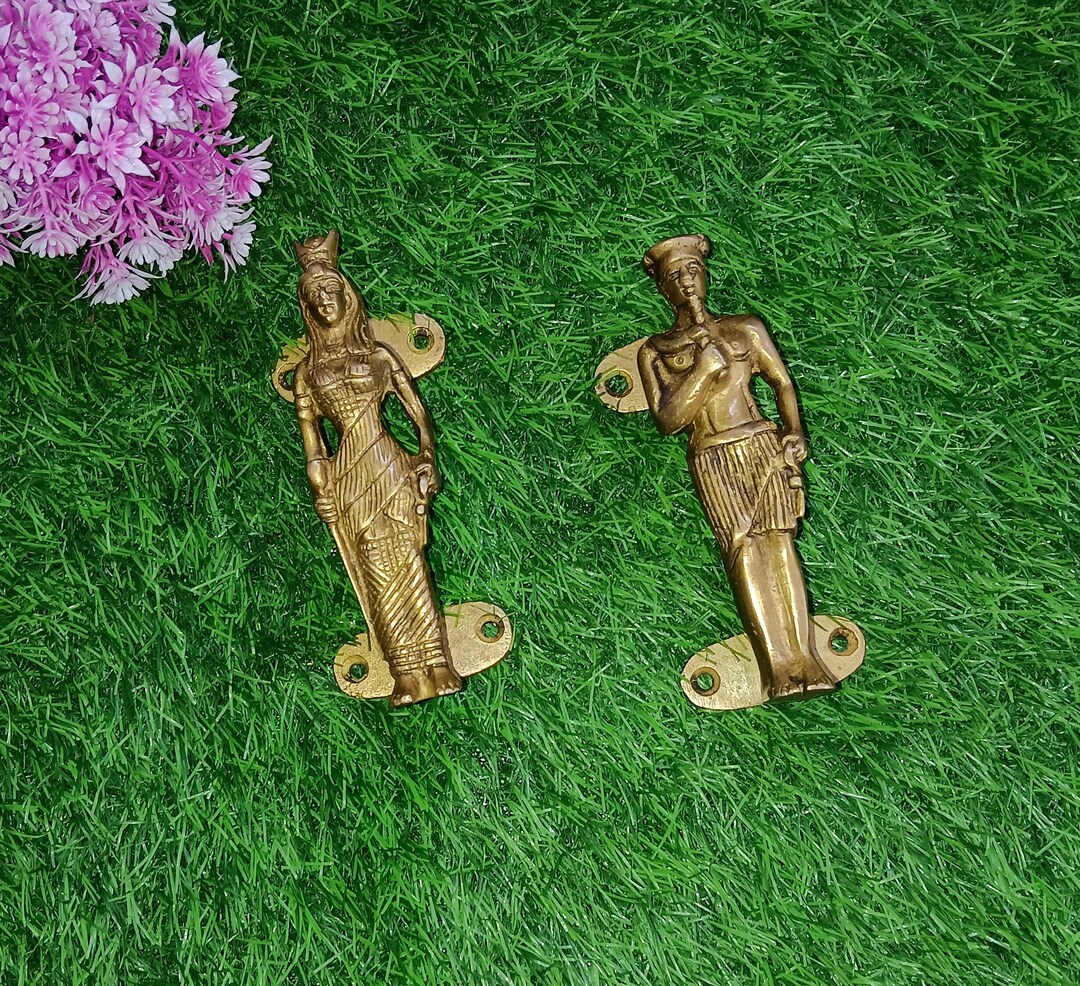 Brass Raja Rani Design Kitchen Cabinet Pull | Brass King Queen Door ...