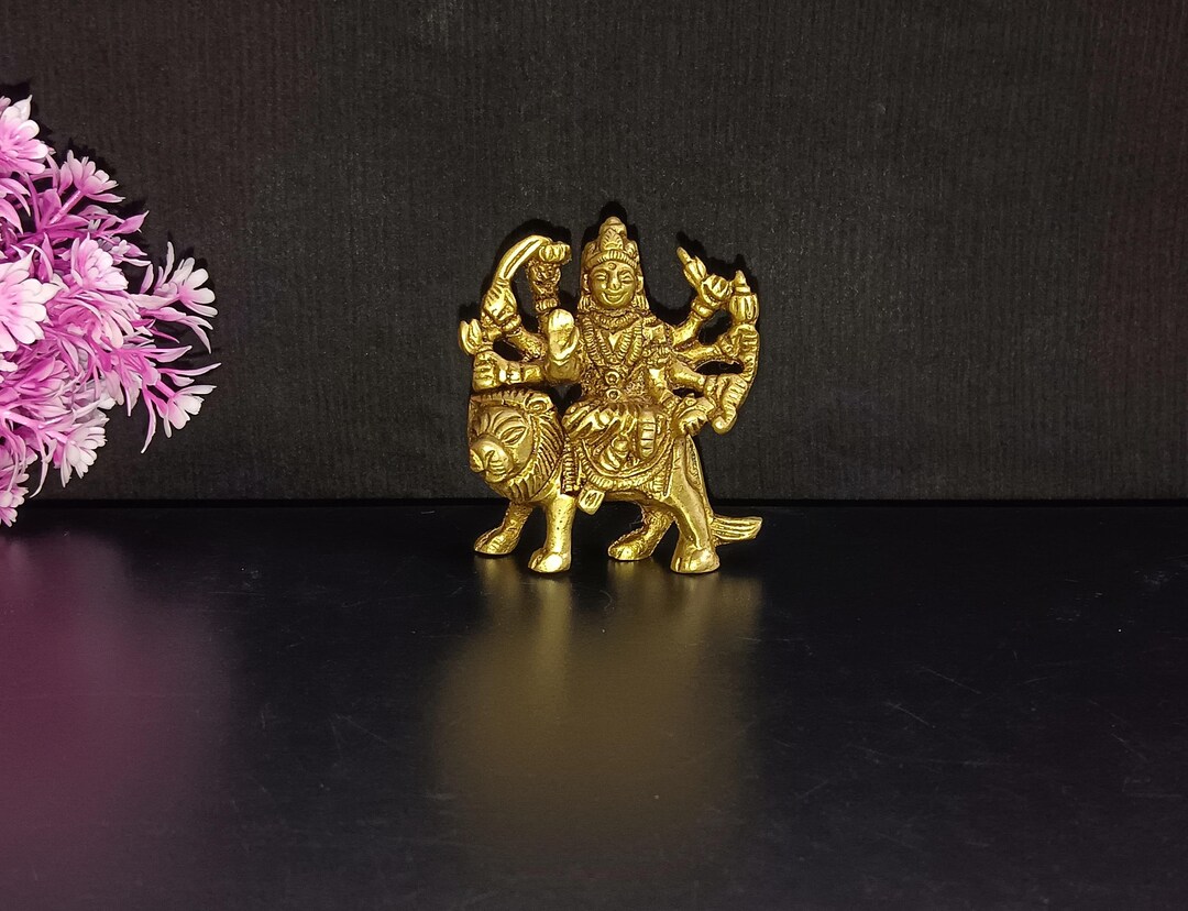 Brass Hindu Devi Goddess Giving Blessings | Brass Durga Mata Statue - Etsy