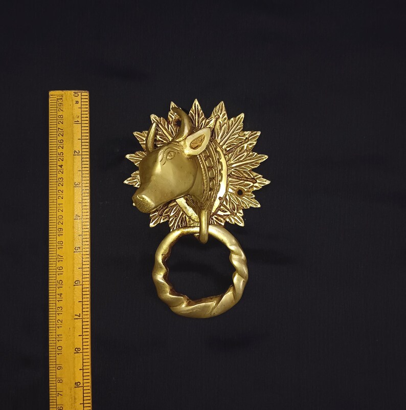 Brass Cattle Animal Themed Outdoor Bell Cow Head Design Unique Door ...