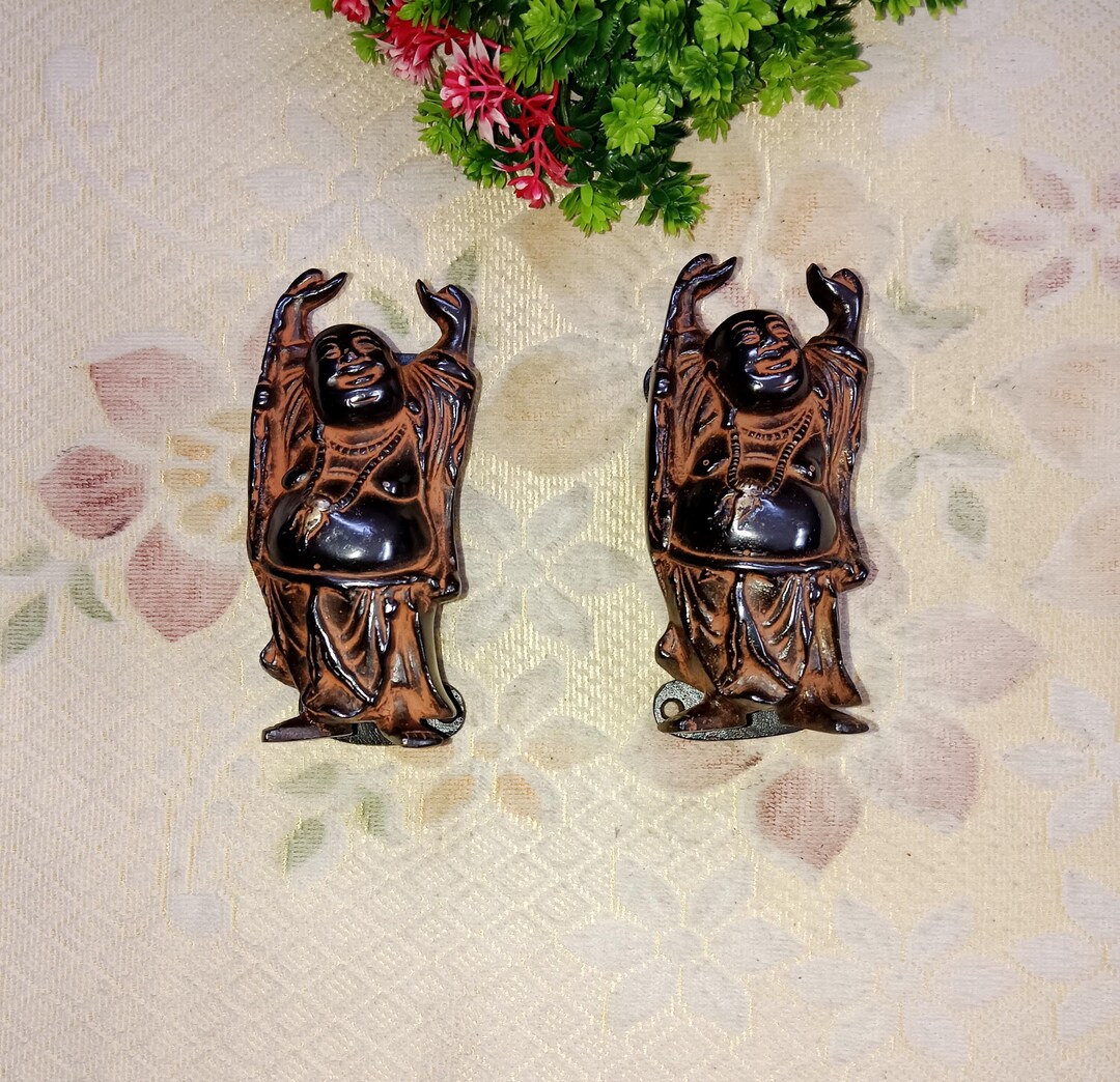 Brass Dancing Belly Man Door Handle | Laughing Buddha Door Pull | Set ...