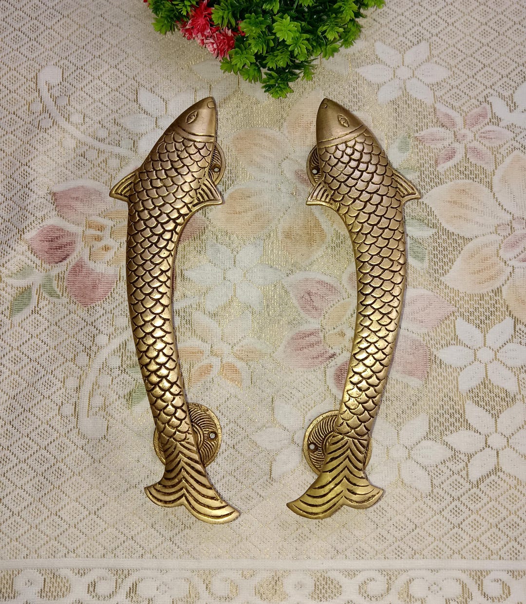 Trout Fish Door Decorative Handle | Brass Nautical Themed Curved Fish ...