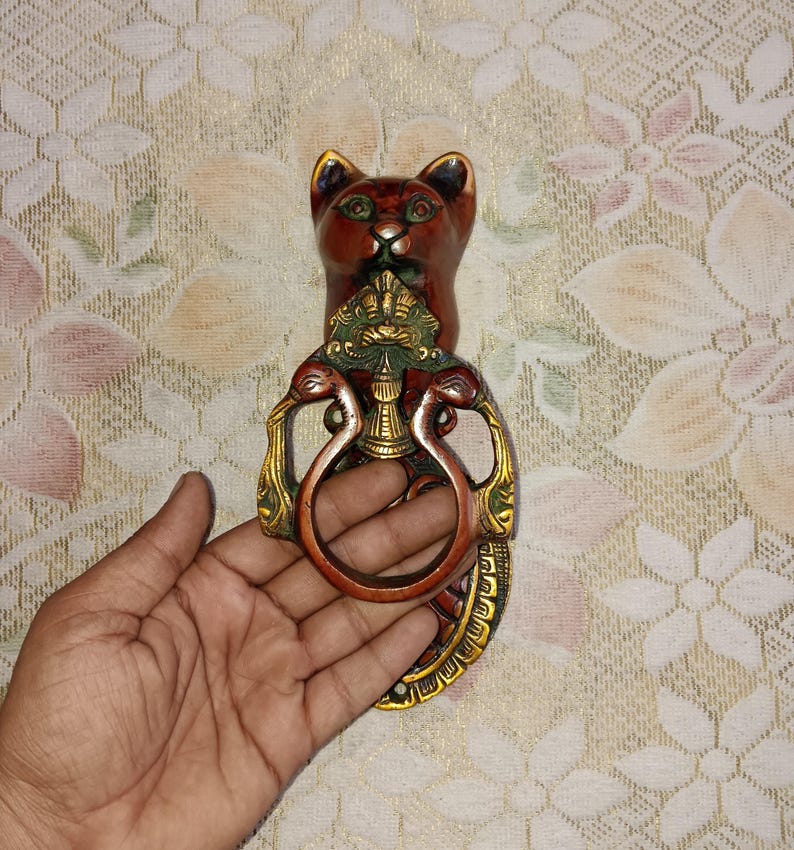 Bobcat Design Main Doorbell | Brass Animal Themed Bedroom Door Knocker ...
