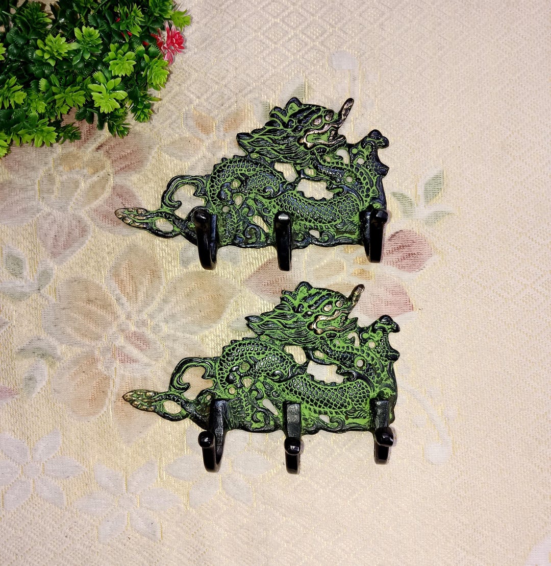 Brass Dragon Wall Hook: Decorative Cloth Hanger, Set of 2 - Etsy