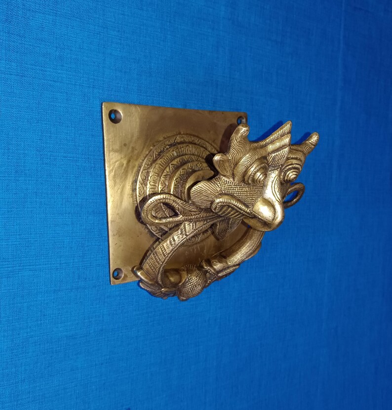 Brass Yali Dragon Door Knocker: Mythology Creatures Home Decor - Etsy